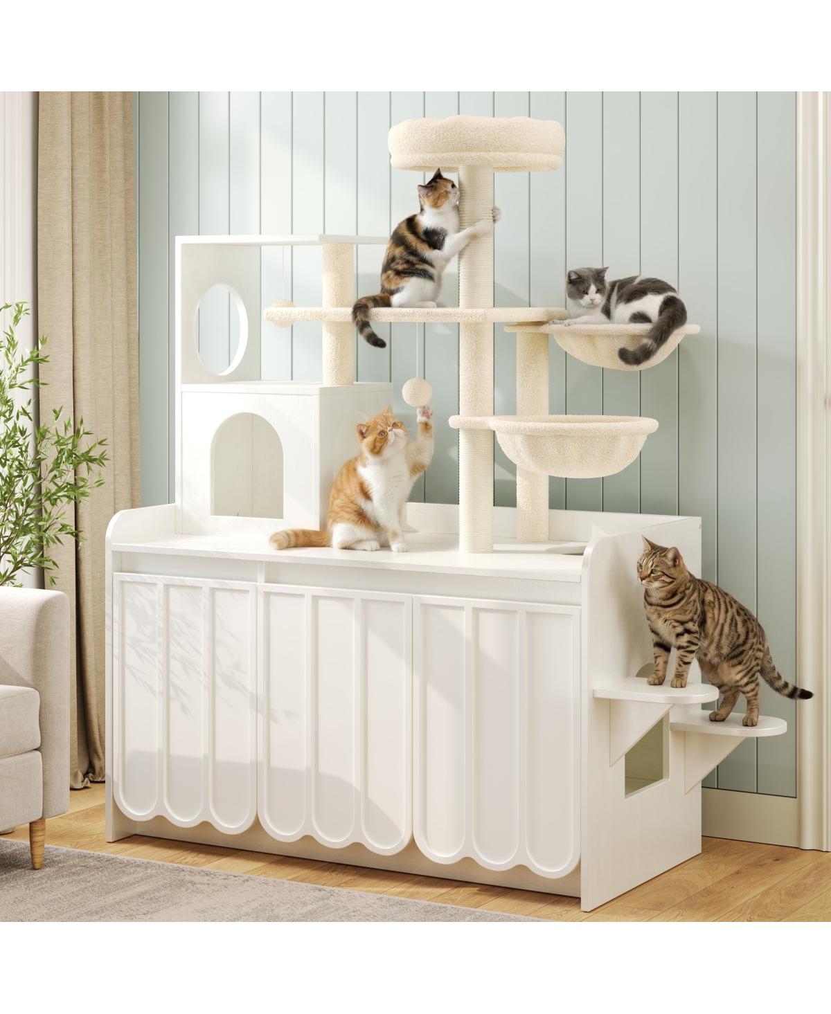 Click here for 6thdruple 50.6 Cat Tree with Hidden Litter Box  Mu... prices