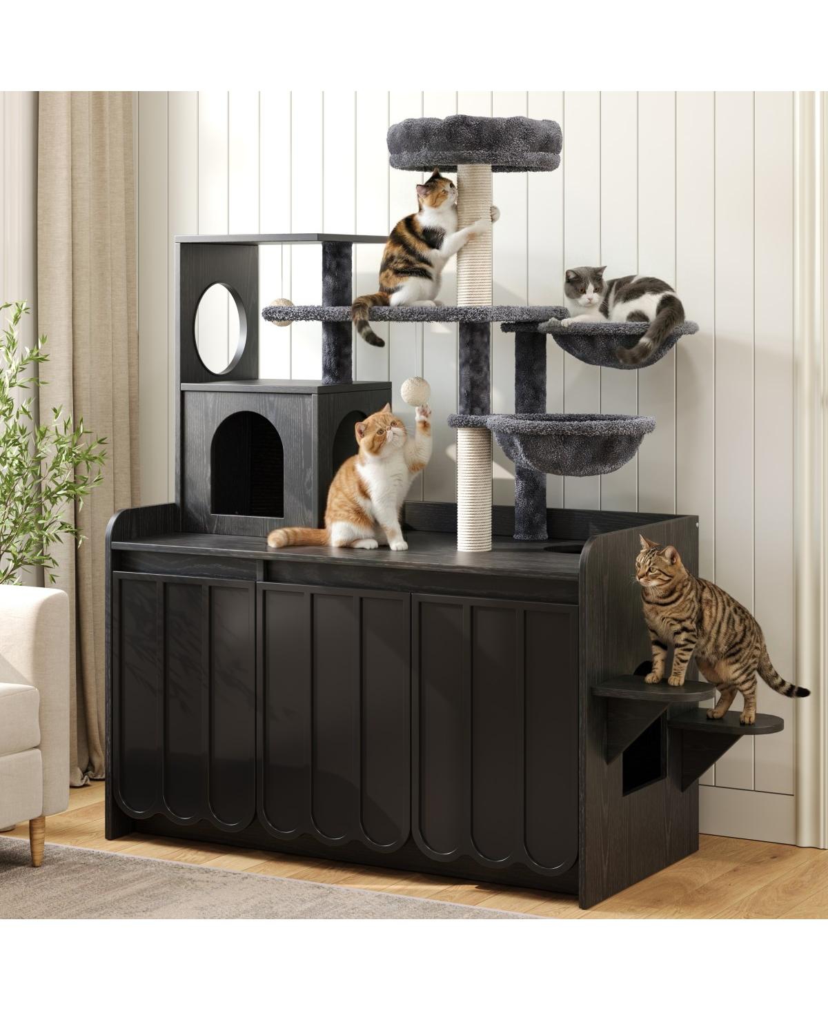 Click here for 6thdruple 50.6 Cat Tree with Hidden Litter Box  Mu... prices
