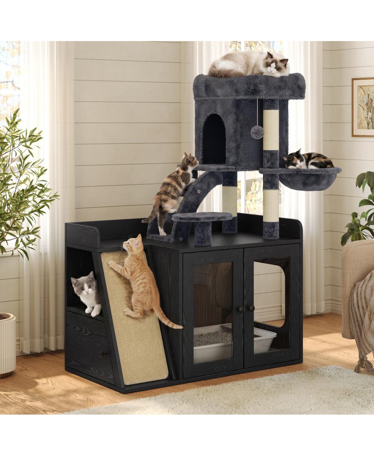 Click here for 6thdruple Cat Litter Box Enclosure With Led Light... prices