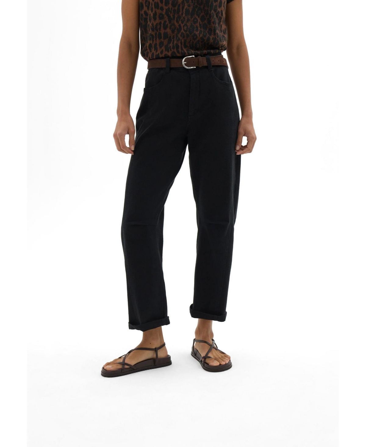 Click here for Hush Womens Cordi Barrel-Leg Twill Pants - Dark ch... prices