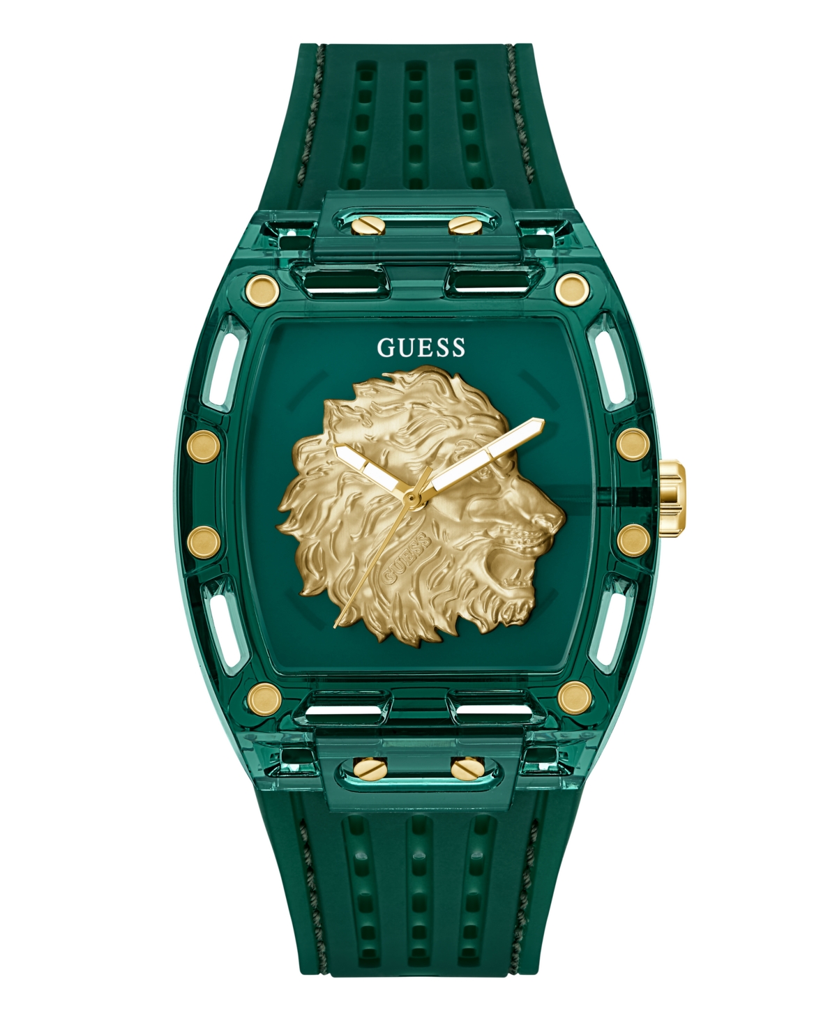 Click here for Guess Mens Quartz Green Silicone Watch 42mm - Gree... prices