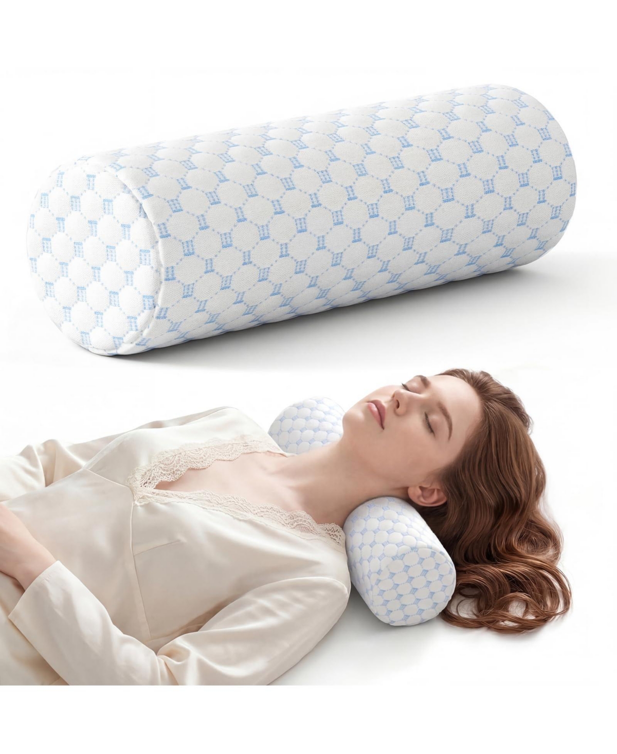 Click here for Piscifun Memory Foam Neck Roll Pillow Cooling Supp... prices