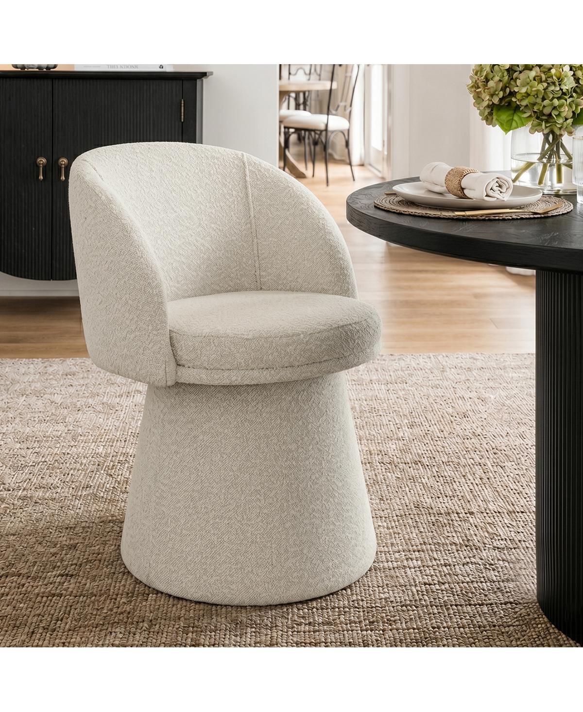 Click here for Maison Boucle Modern Swivel Dining Chair  Beige Bo... prices