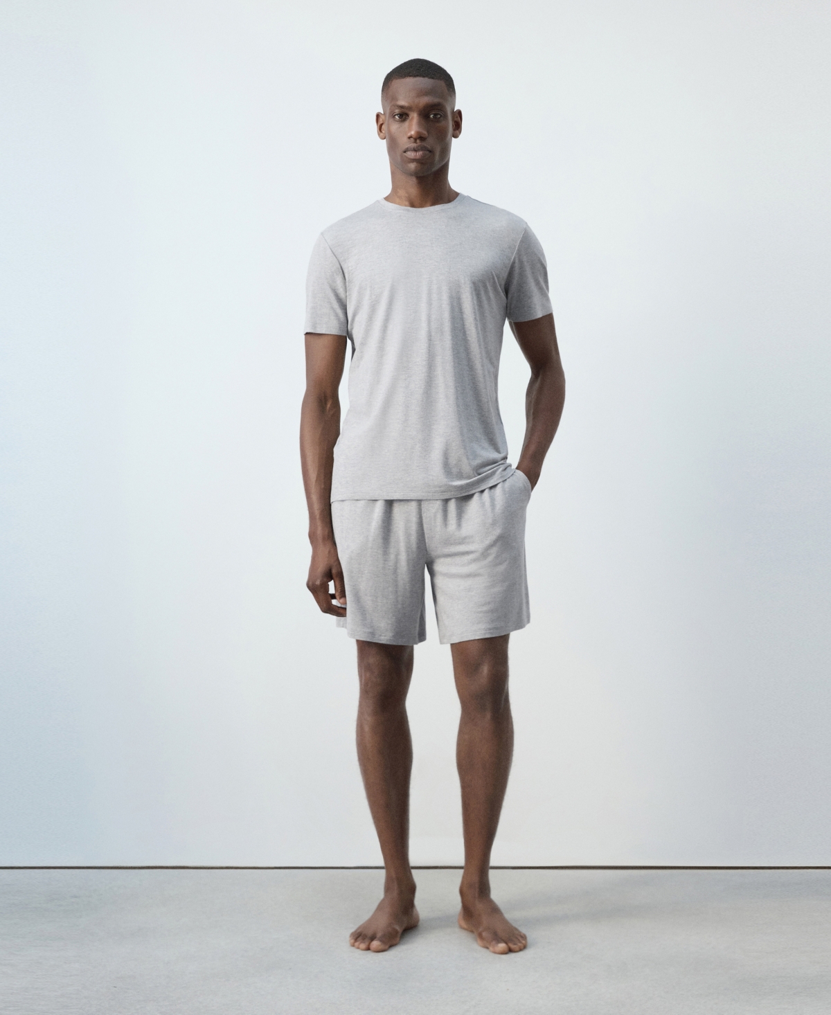 Click here for Mango Mens Elastic Waistband Pajama - Gray prices
