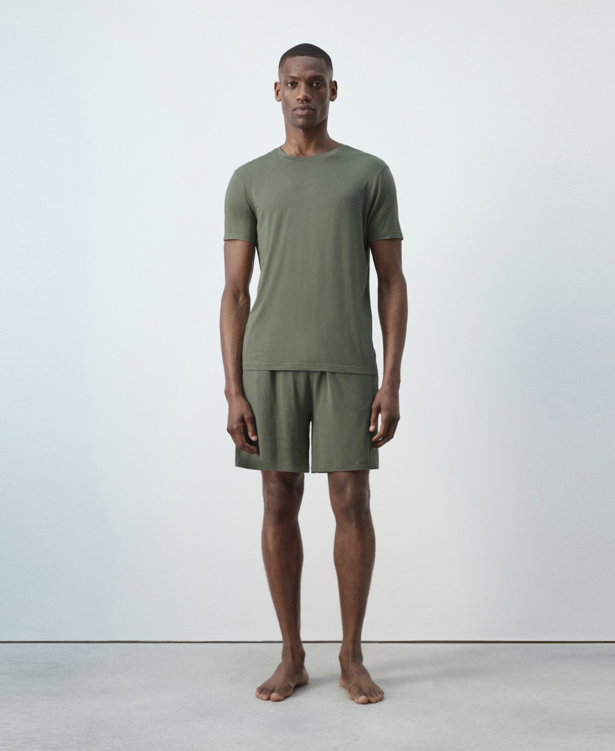 Click here for Mango Mens Elastic Waistband Pajama - Khaki prices