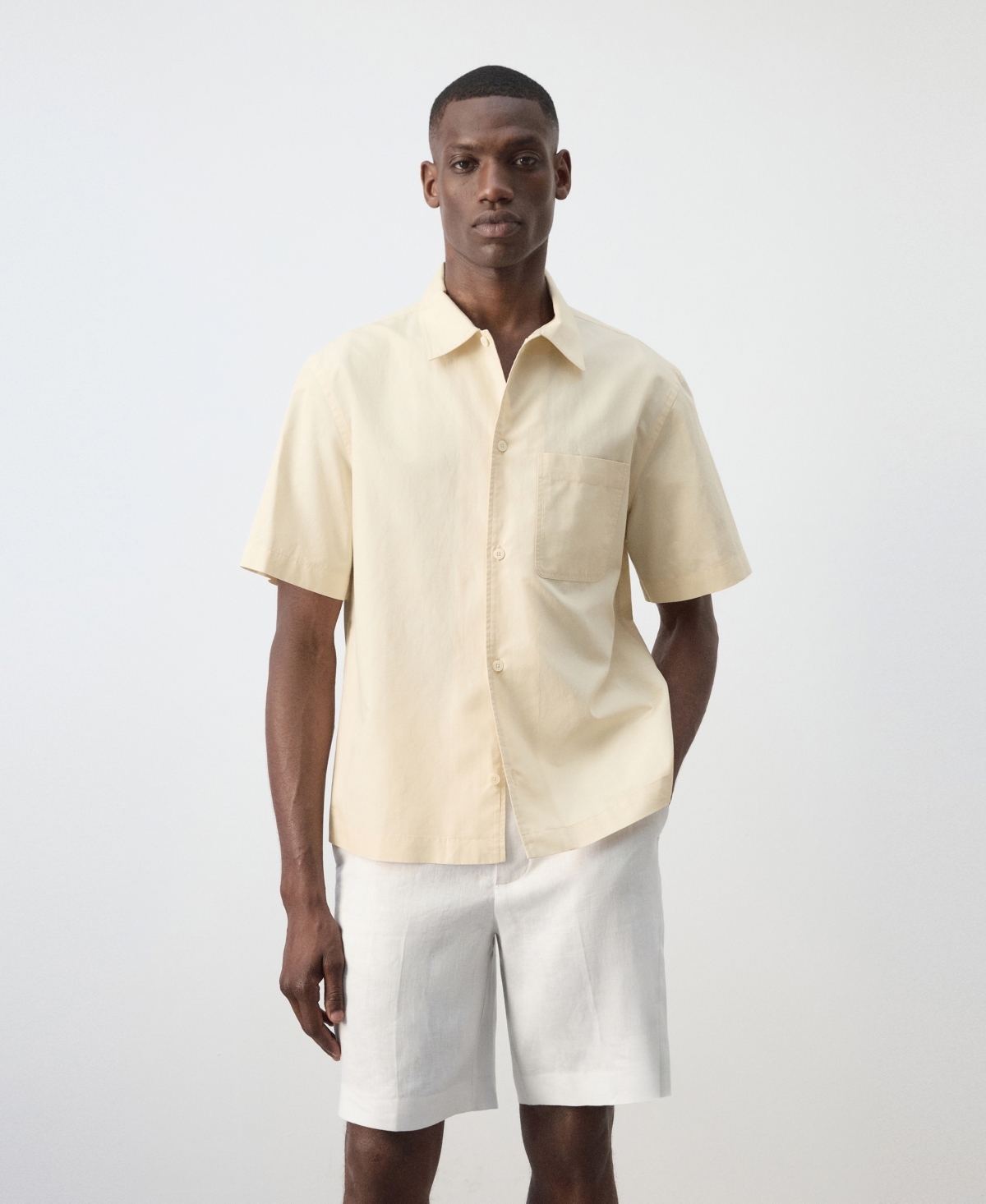 Click here for Mango Mens Regular-Fit Cotton-Linen-Blend Shirt -... prices