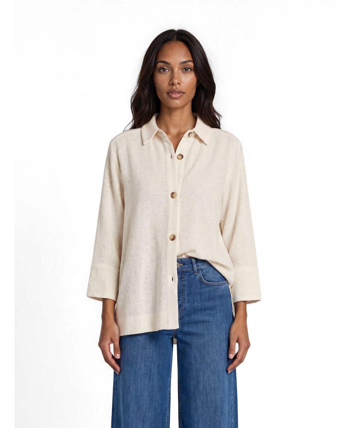 Click here for Masai Copenhagen Womens Button-Down Shacket - Jet... prices