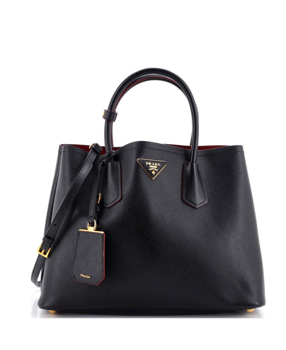 Click here for Pre-Owned Prada Medium Cuir Double Tote Saffiano L... prices