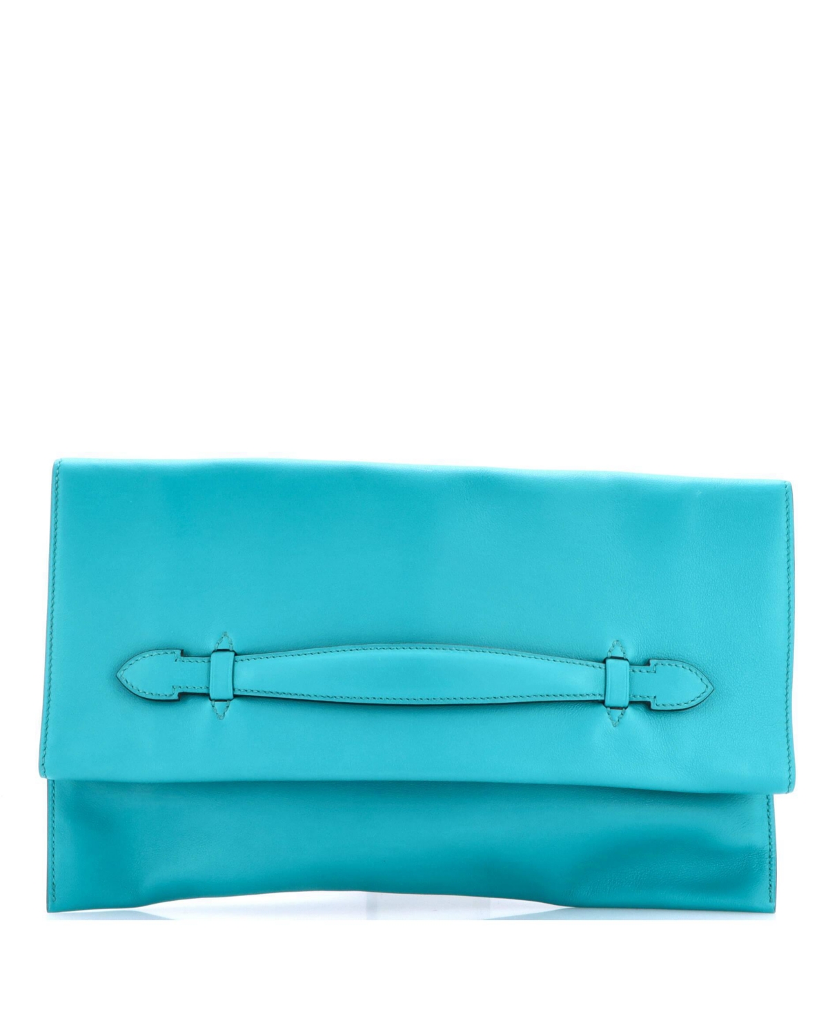 Click here for Pre-Owned Hermes Pliplat Clutch Evercolor - Blue prices