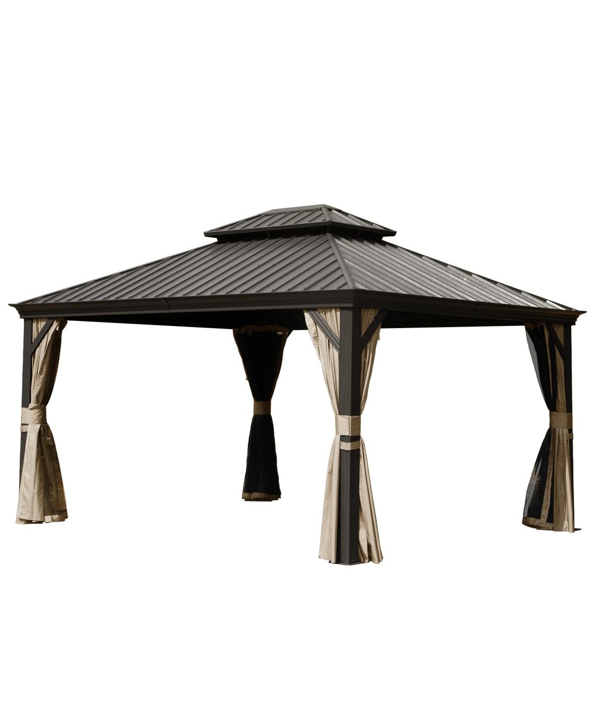 Click here for Asagikoiai 10x14 Ft Metal Outdoor Hardtop Gazebo... prices