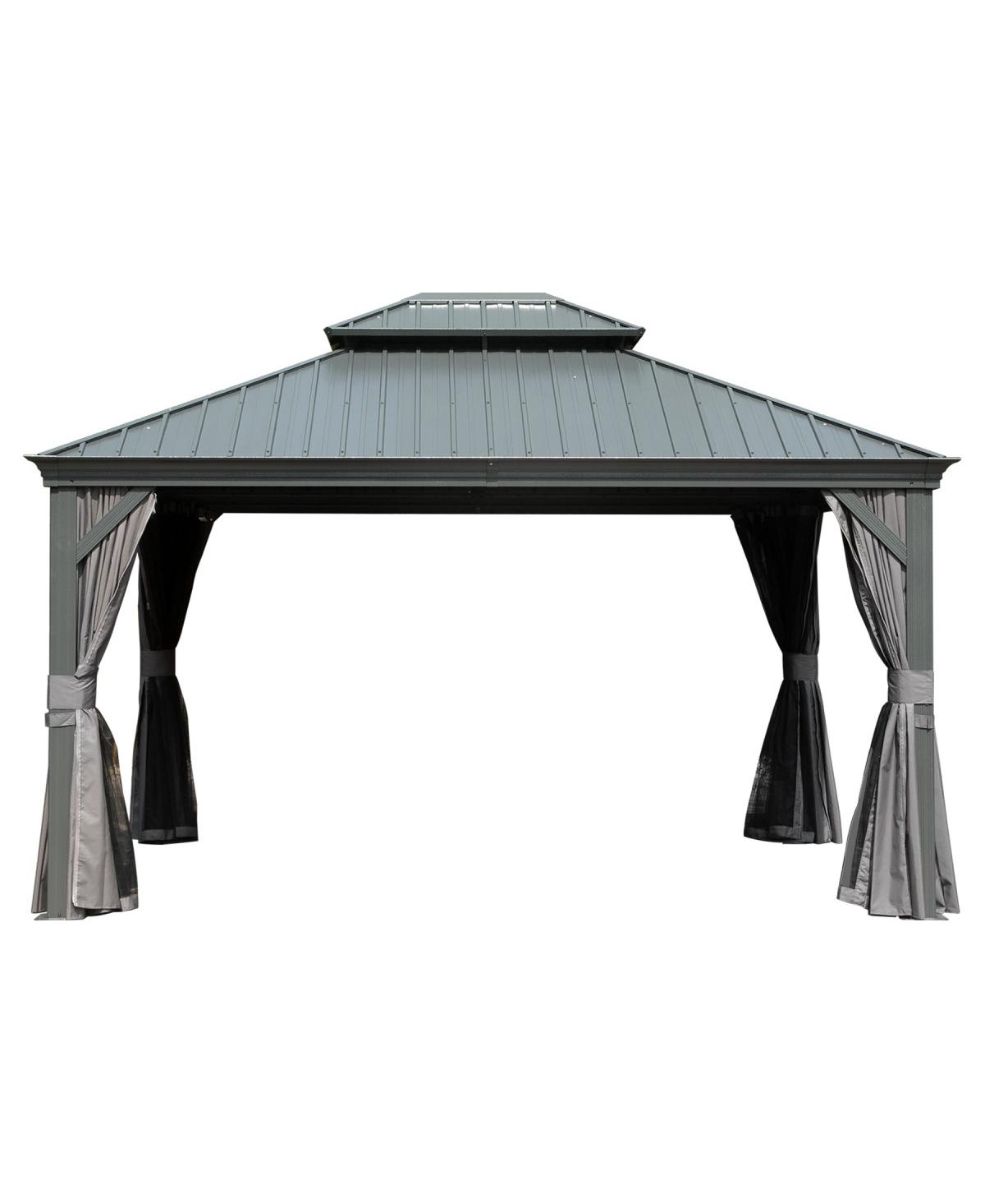 Click here for Asagikoiai 10x14 Ft Metal Outdoor Hardtop Gazebo... prices