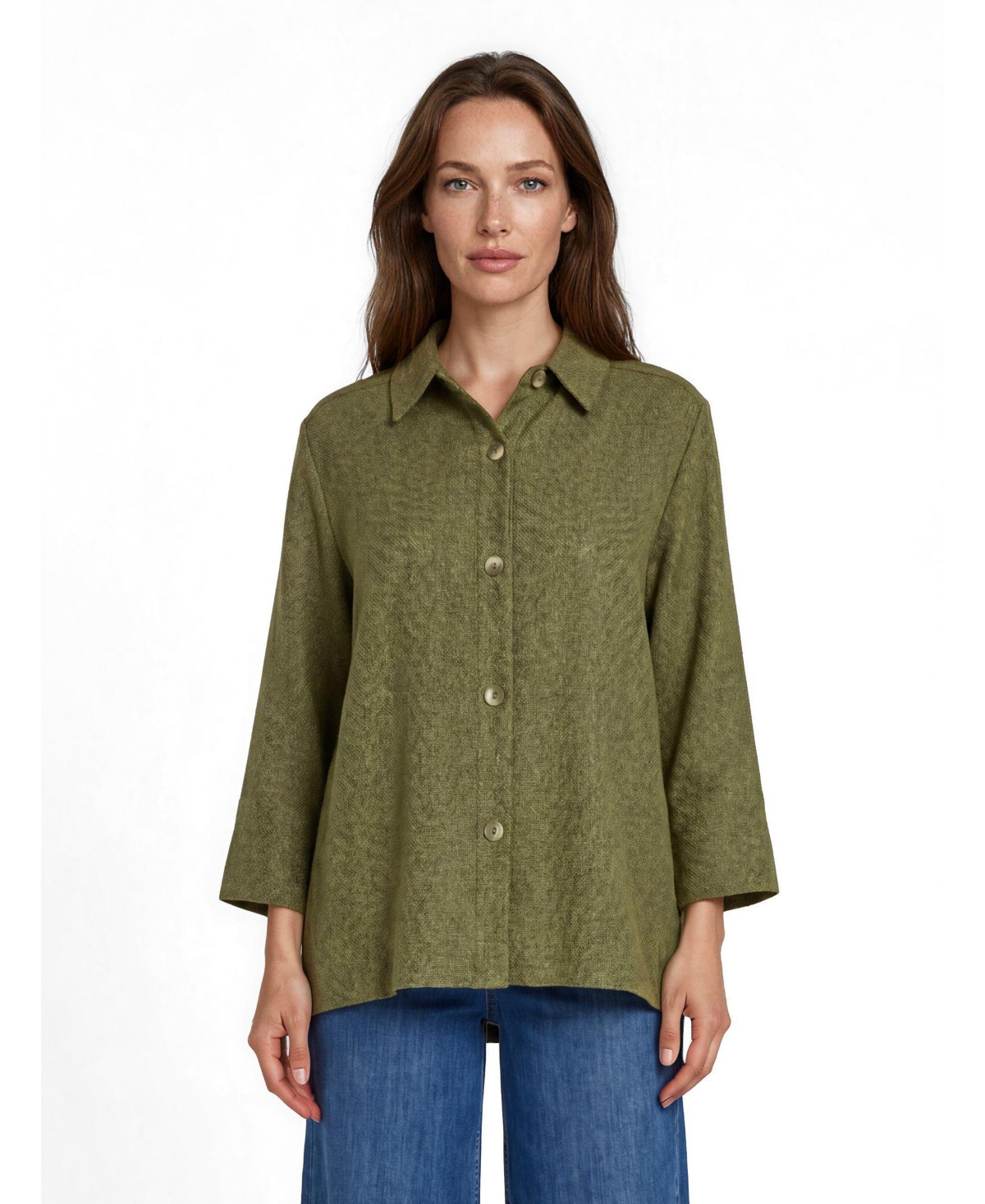 Click here for Masai Copenhagen Womens Button-Down Shacket - Oliv... prices