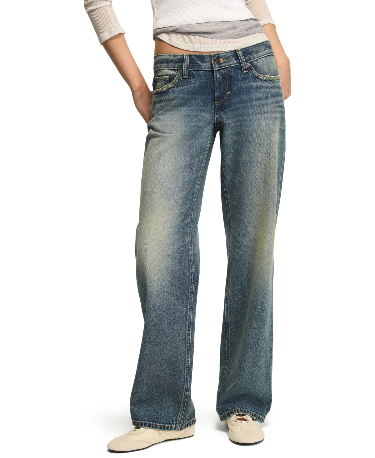 Click here for Lucky Brand Womens Ultra Low-Rise Baggy Jeans - Ge... prices