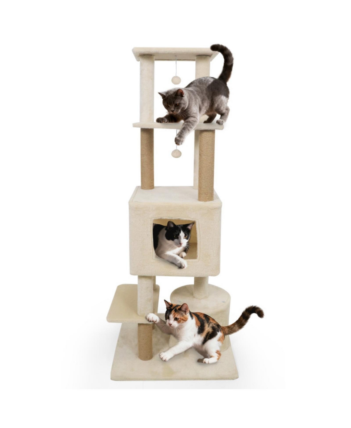 Click here for Sugift 64 in Tall Cat Tree with 2 Large Condos and... prices