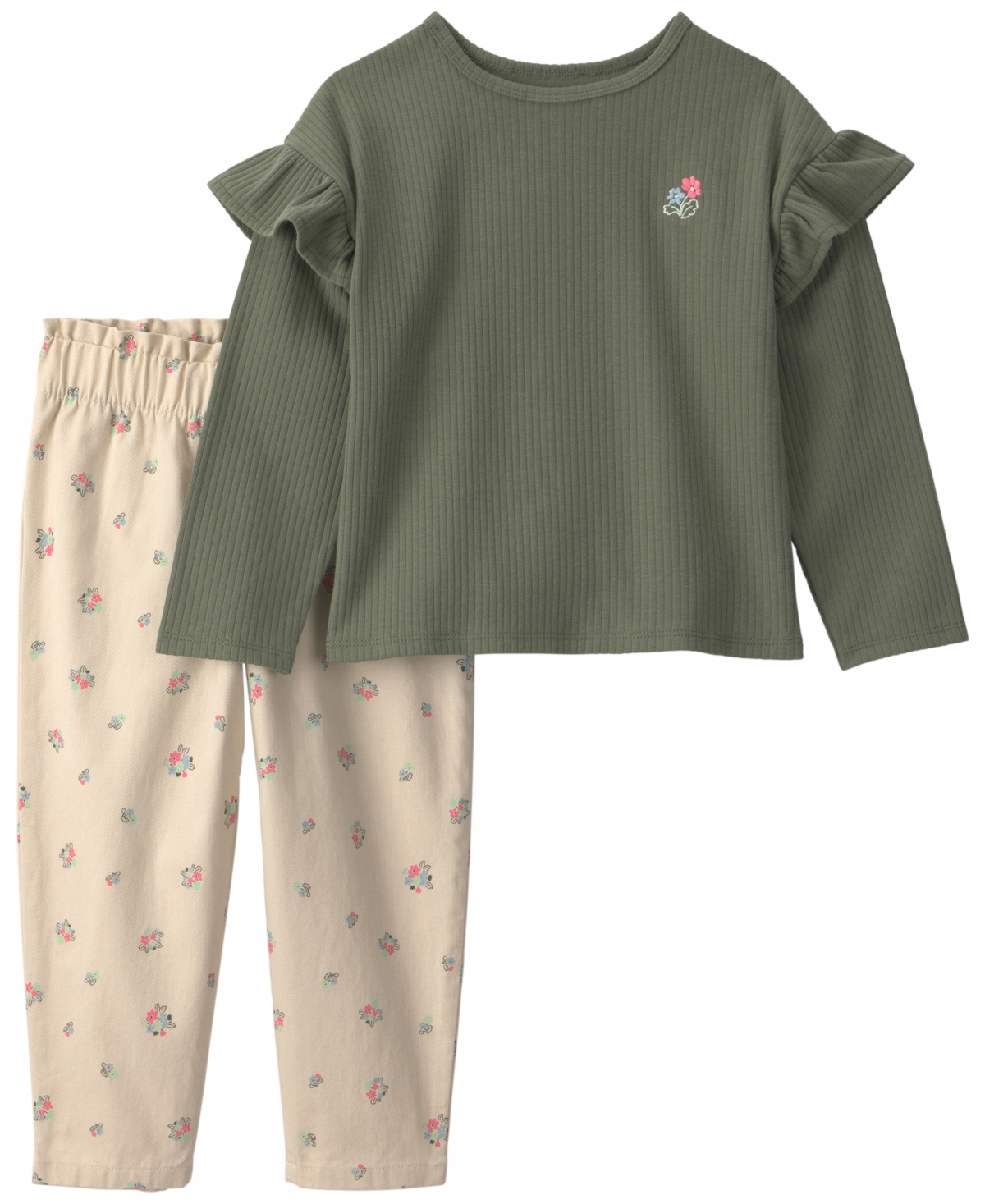 Click here for Carters Baby Girls Floral Print Ribbed Long-Sleeve... prices
