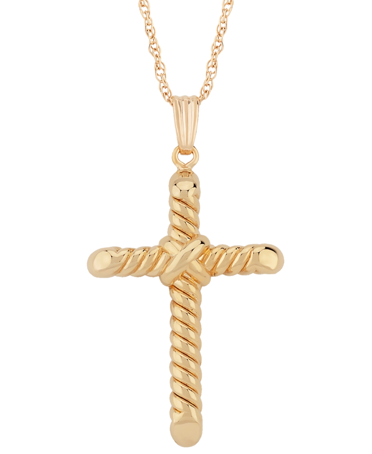 Click here for Macys Twisted Cross Pendant Necklace in 14k Yellow... prices