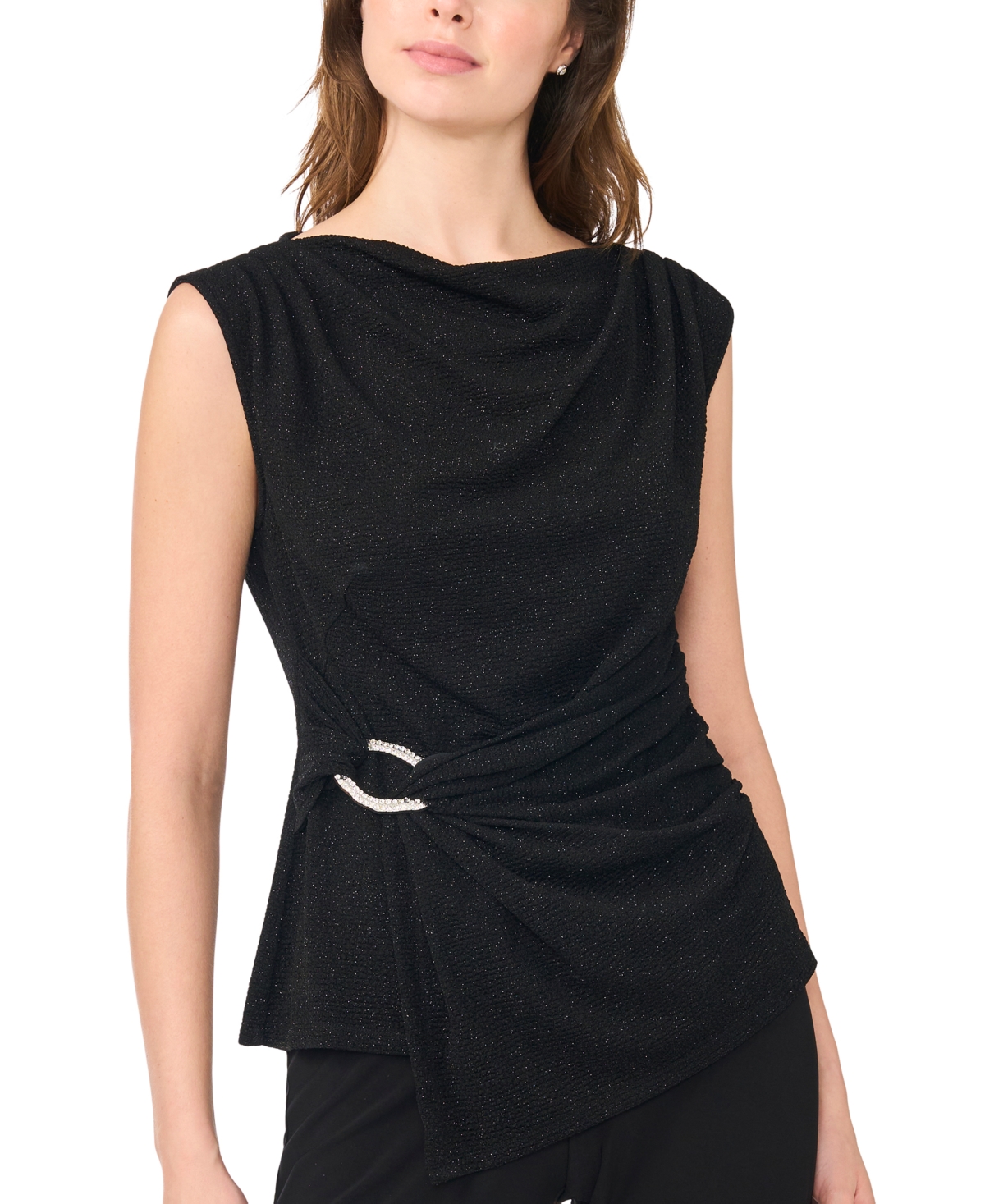 Click here for Msk Womens Asymmetrical Shirred Waist Sleeveless T... prices