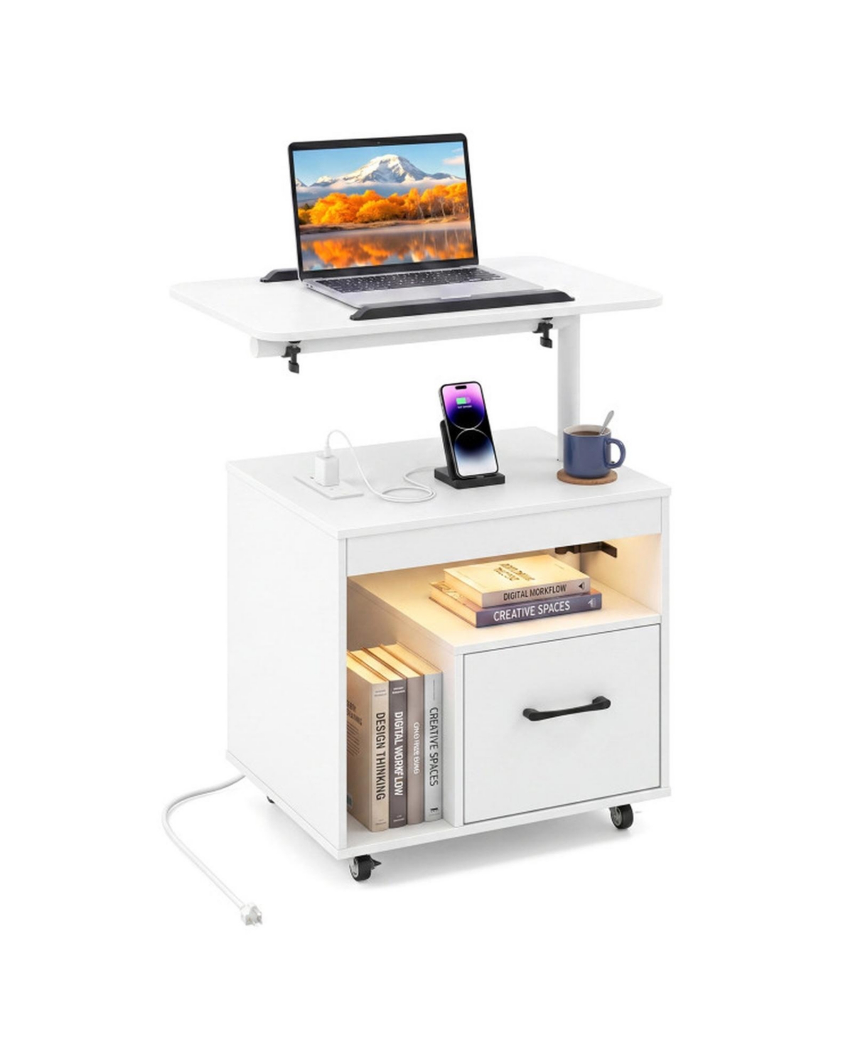 Click here for Sugift Led Nightstand with 2 Power Outlets Usb and... prices