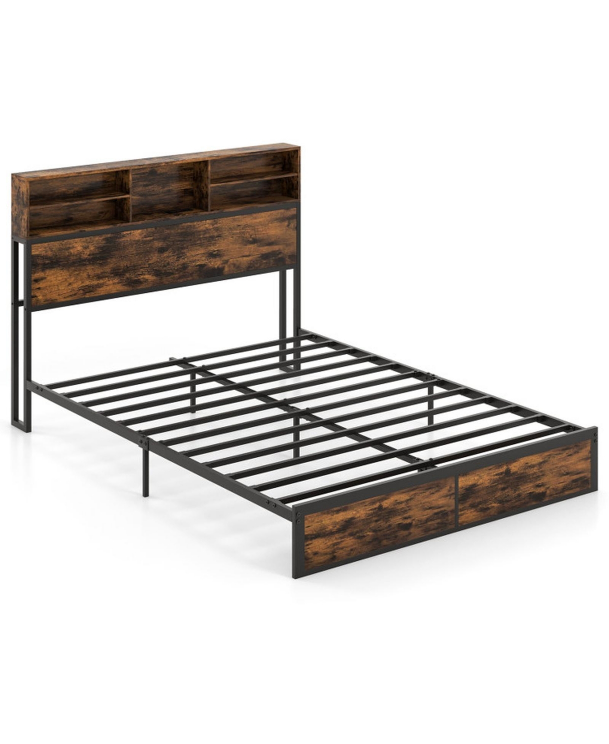 Click here for Sugift Queen Size Industrial Metal Platform Bed wi... prices