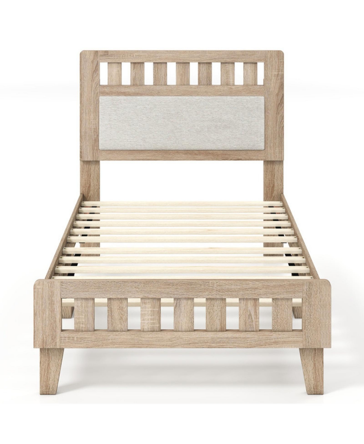 Click here for Sugift Twin Size Mid-Century Wood Bed Frame with U... prices