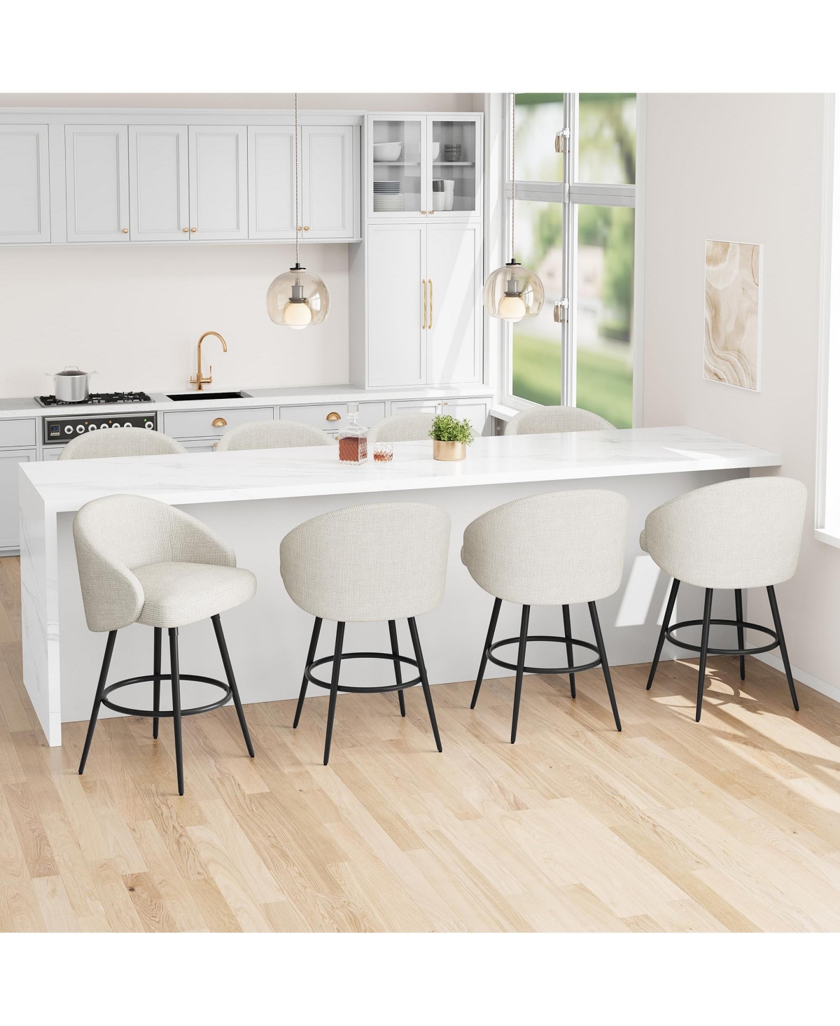 Click here for Gaomon 360degree(s) Swivel Bar Stools Set of 4 wit... prices