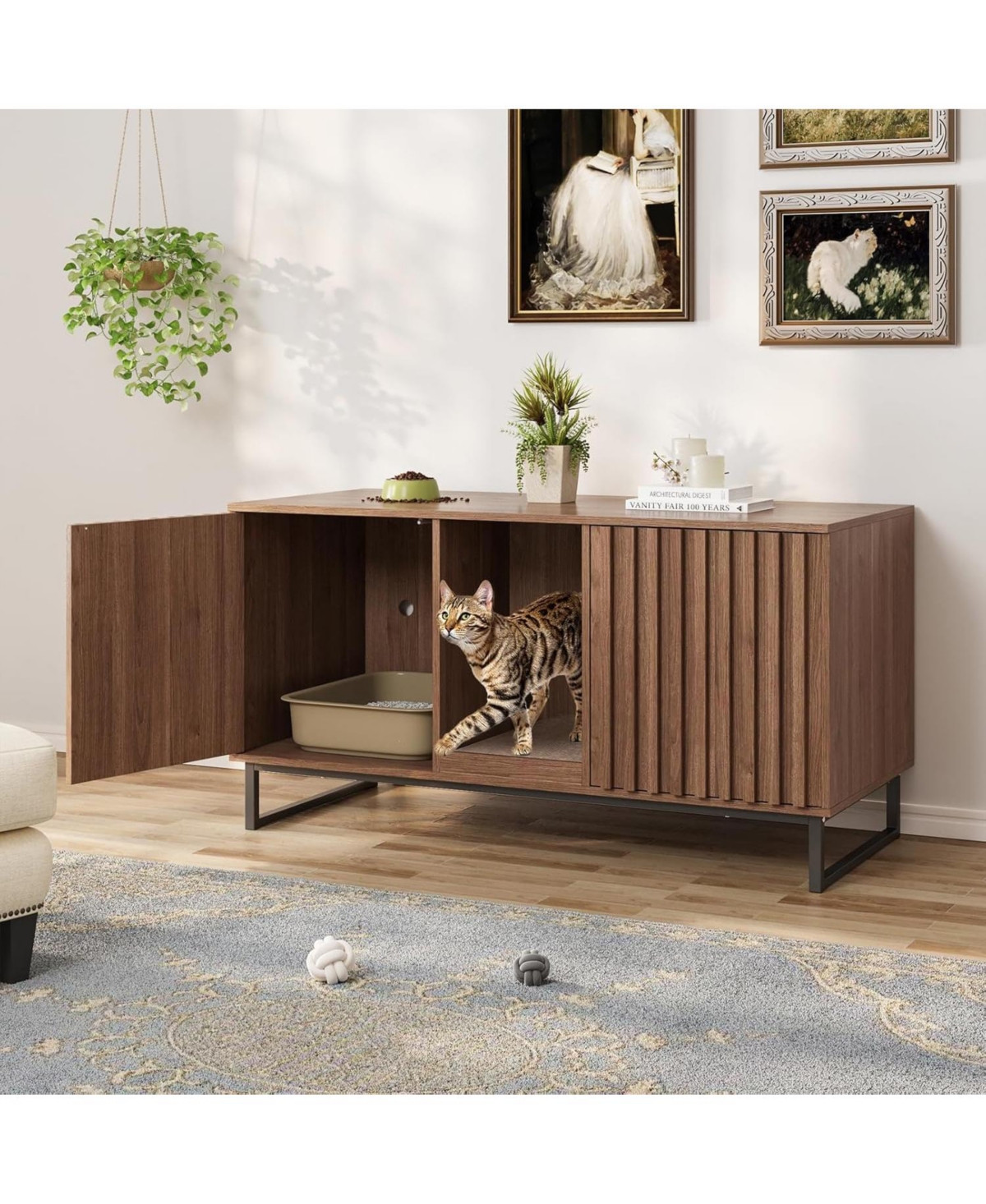 Click here for Vabches Double Room Large Cat Cabinet  Litter Box... prices