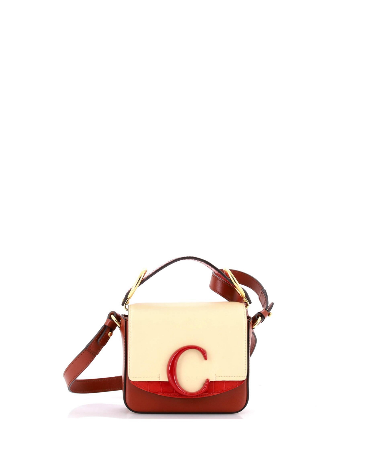 Click here for Pre-Owned Chloe Mini C Flap Bag Leather - Red prices