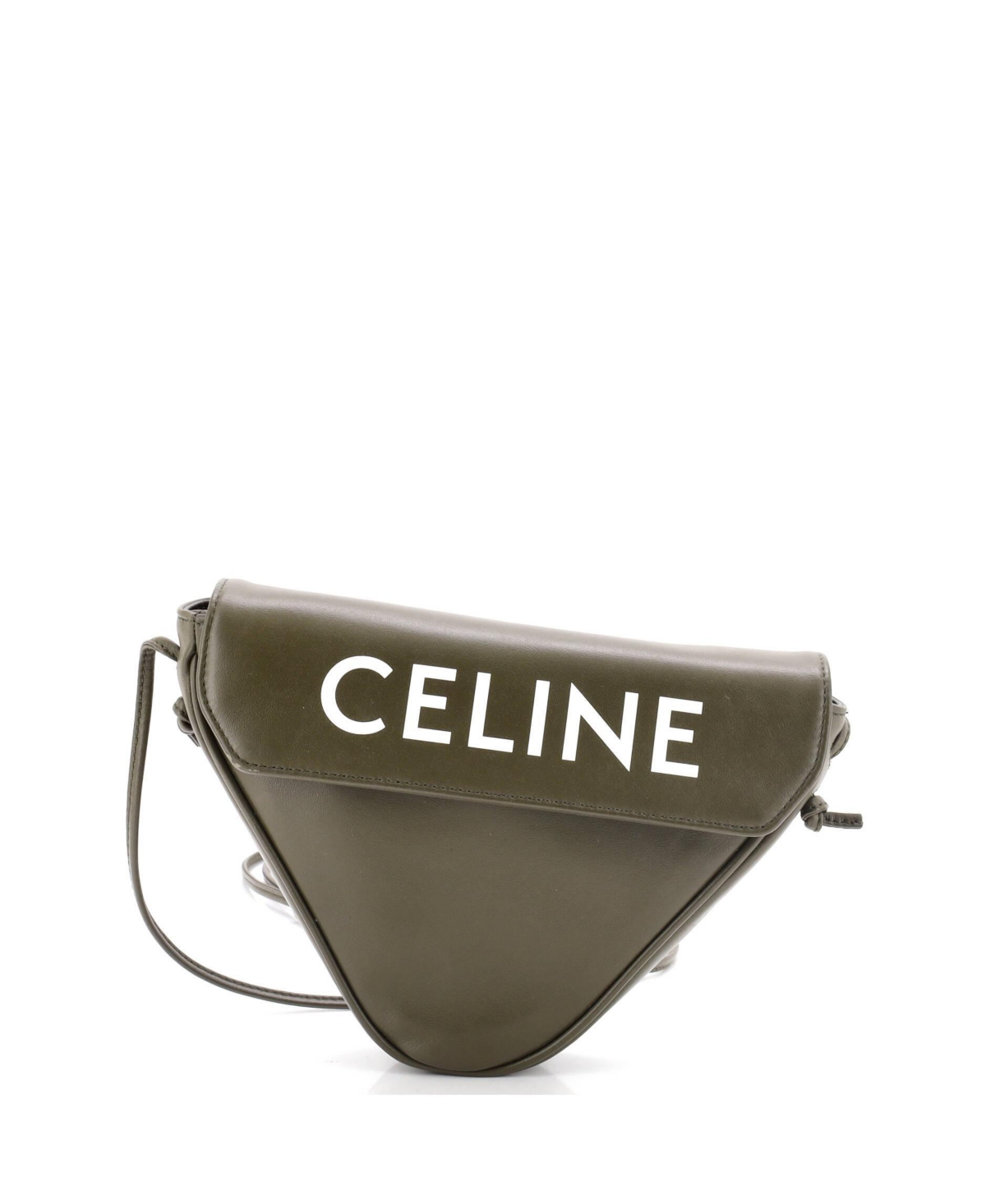 Click here for Pre-Owned Celine Small Triangle Bag Leather - Gree... prices