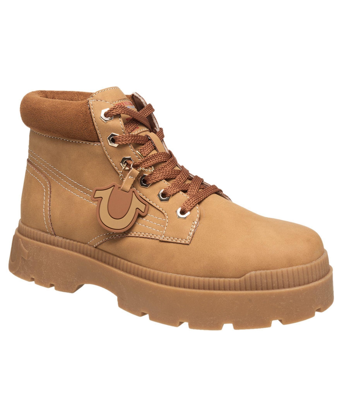 Click here for True Religion Mens Brent Faux Suede Work Boot - Ta... prices