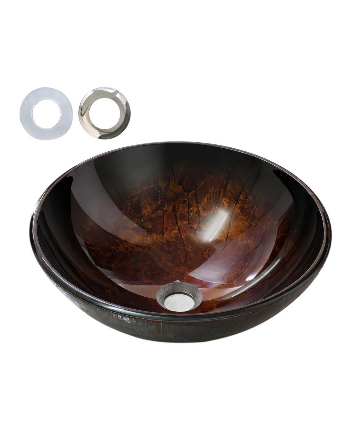 Click here for Busdays Round Amber Glass Vessel Bathroom Sink Art... prices