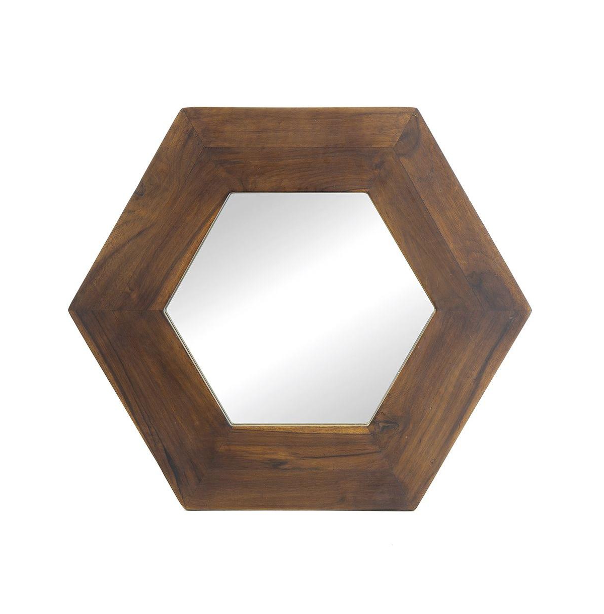 Click here for Busdays 18.5 x 18.5 Inch Dark Brown Hexagon Mirror... prices