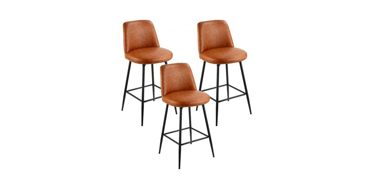 Click here for Slickblue Set of 3 27 Inch Pu Leather Swivel Count... prices