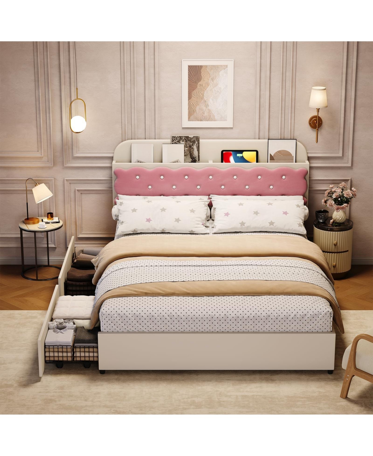 Click here for homfan Sandwich Cookie Style Princess Bed Frame  U... prices