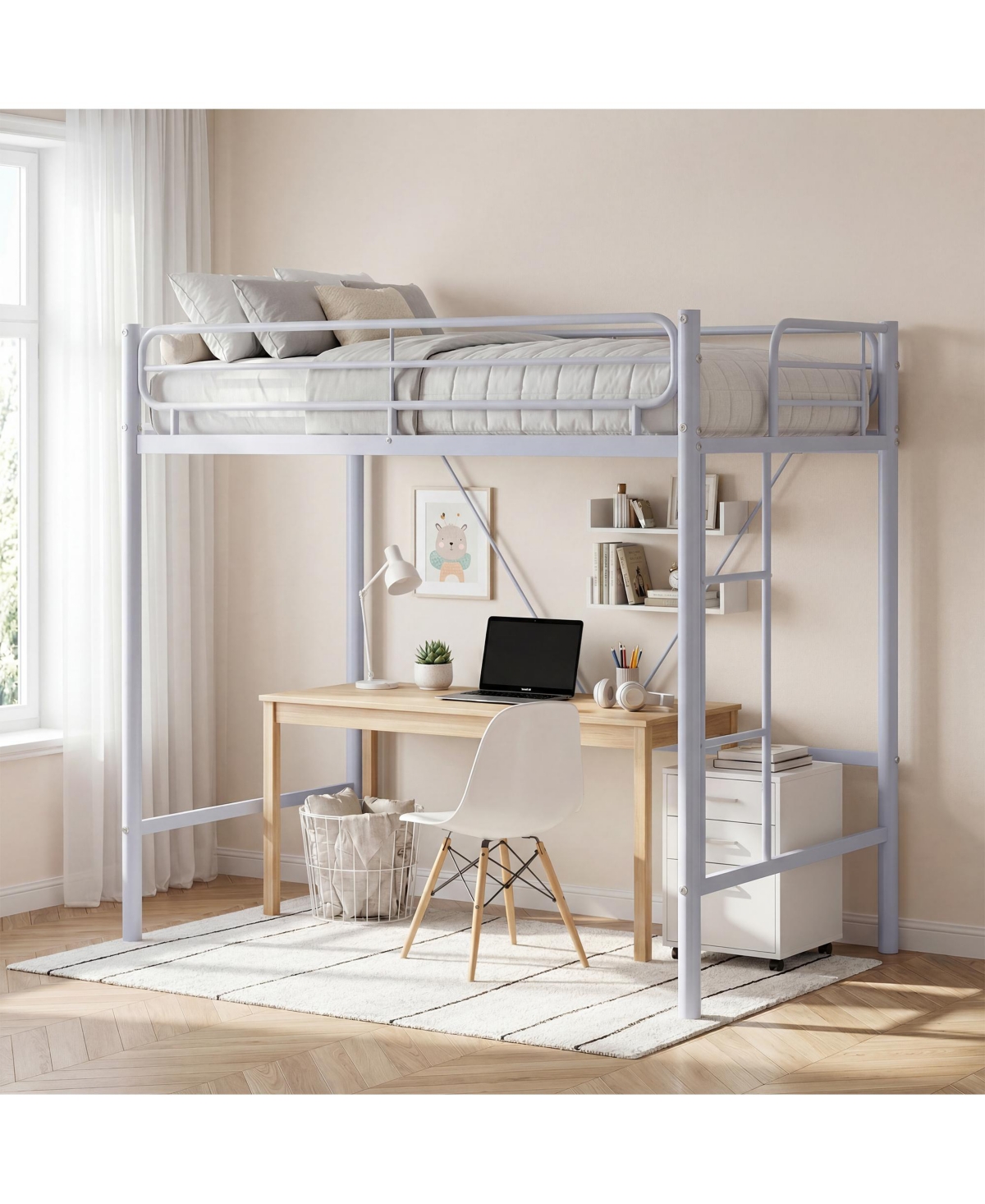 Click here for homfan Heavy Duty Twin Loft Bed  Metal Frame with... prices