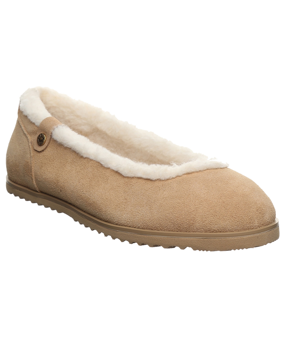 Click here for Bearpaw Womens Delphi Faux Fur Trim Ballet Flats -... prices