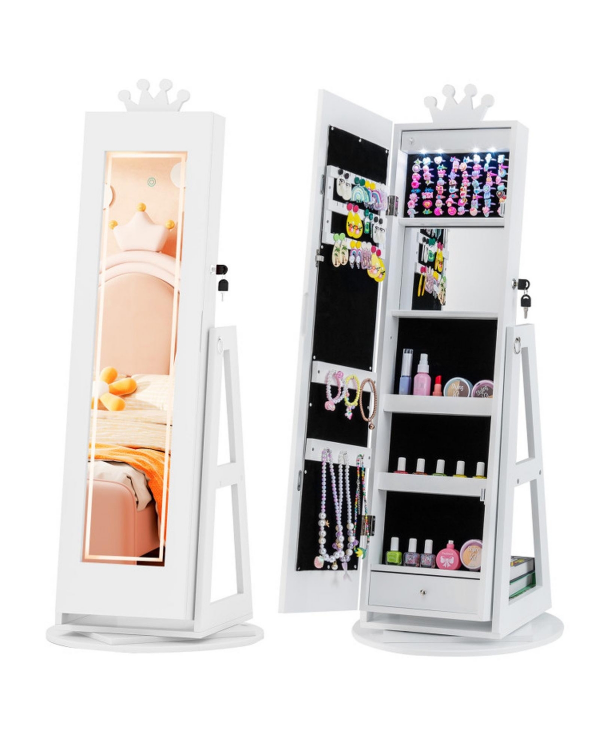 Click here for Sugift Kids 3-in-1 Crown Jewelry Armoire with Ligh... prices