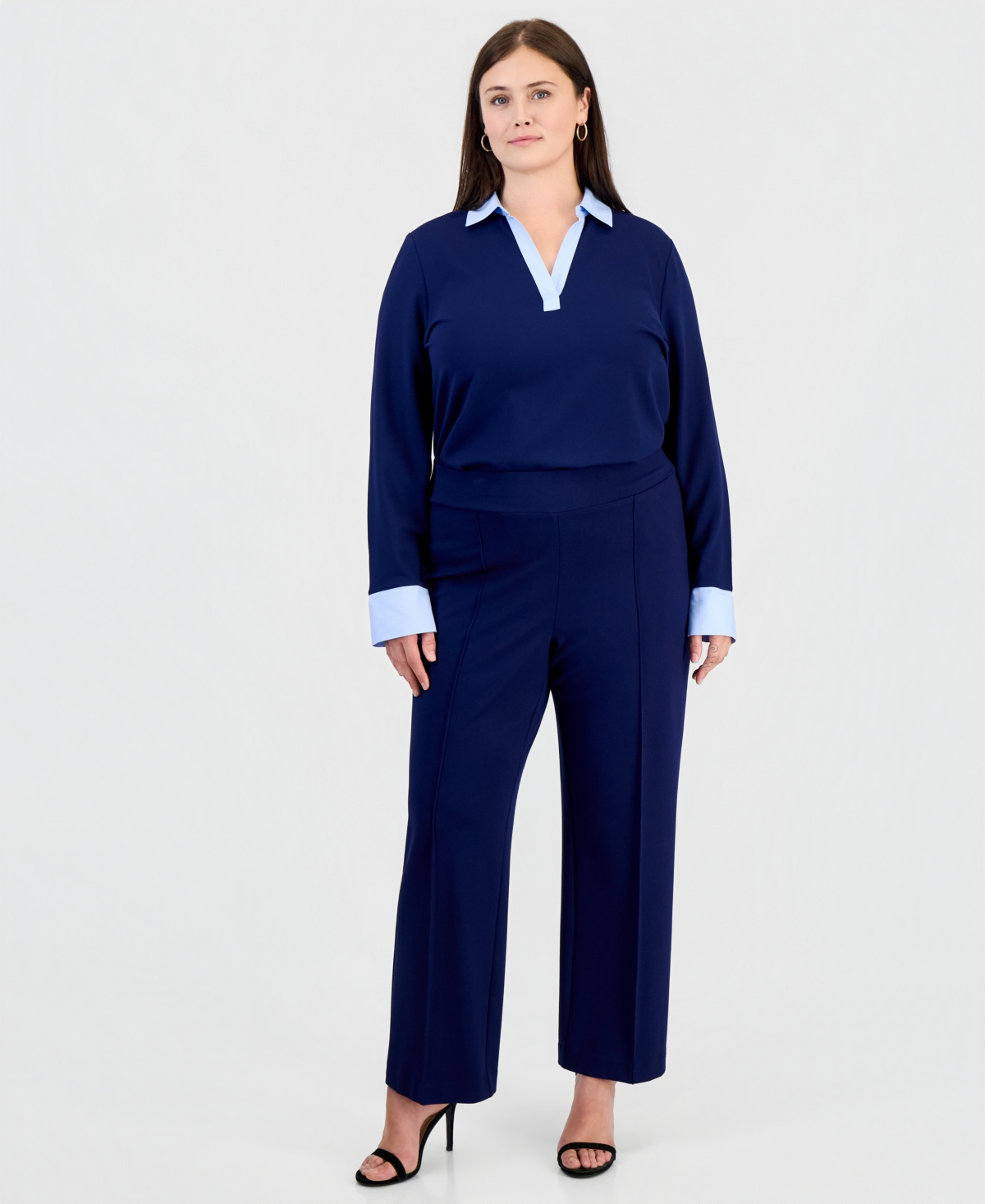 Click here for Jones New York Plus Size Pull On Pintuck Trouser:... prices