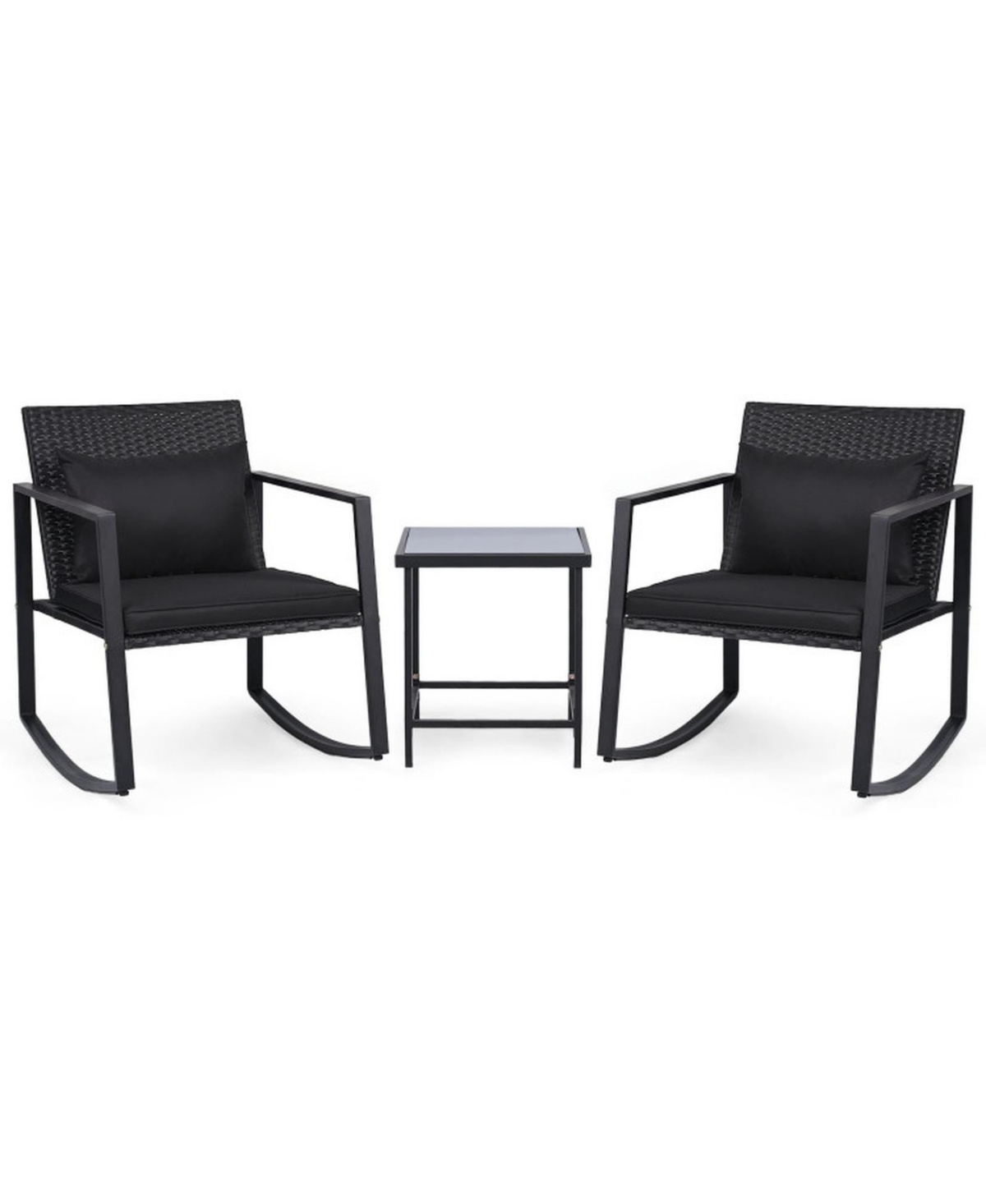 Click here for Sugift 3-Piece Outdoor Rocking Bistro Set with Cus... prices