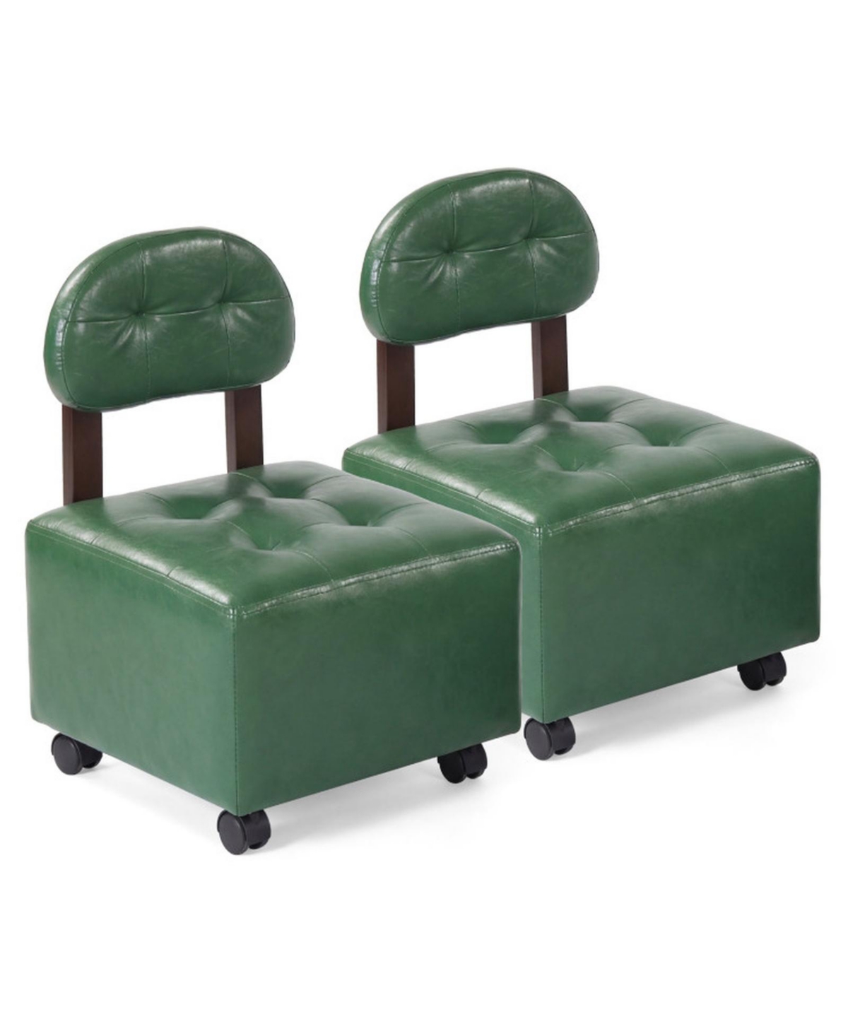 Click here for Sugift Set of 2 Rolling Footrest Stools with Locka... prices