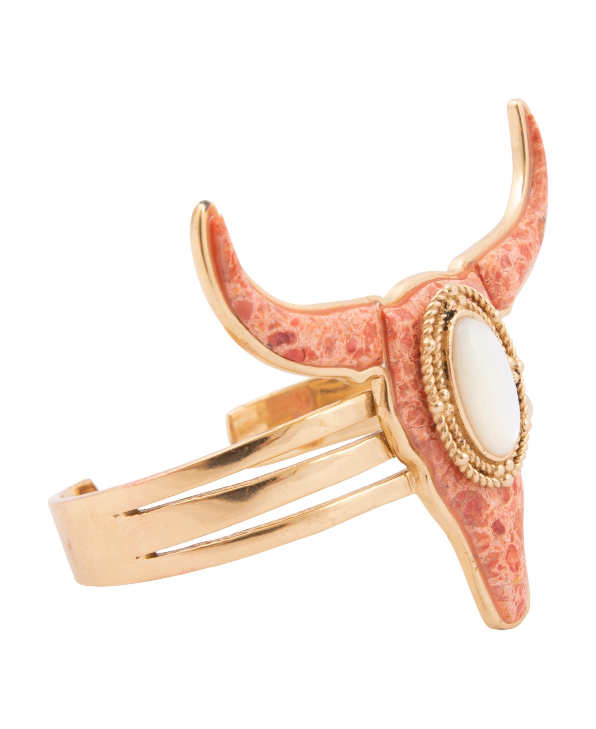 Click here for Barse Longhorn Orange Sponge Coral Golden Cuff Bra... prices