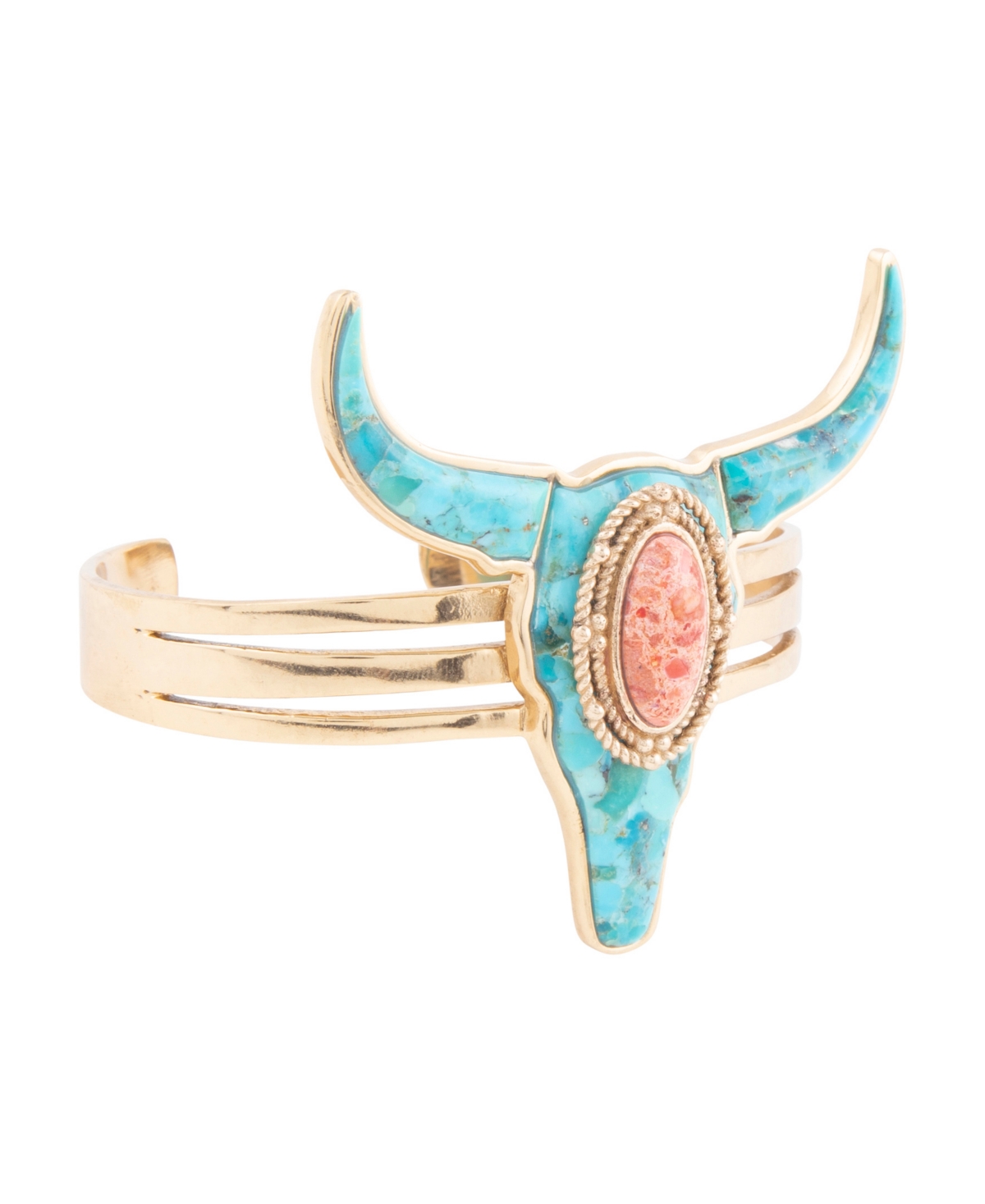 Click here for Barse Longhorn Blue Turquoise Golden Cuff Bracelet... prices