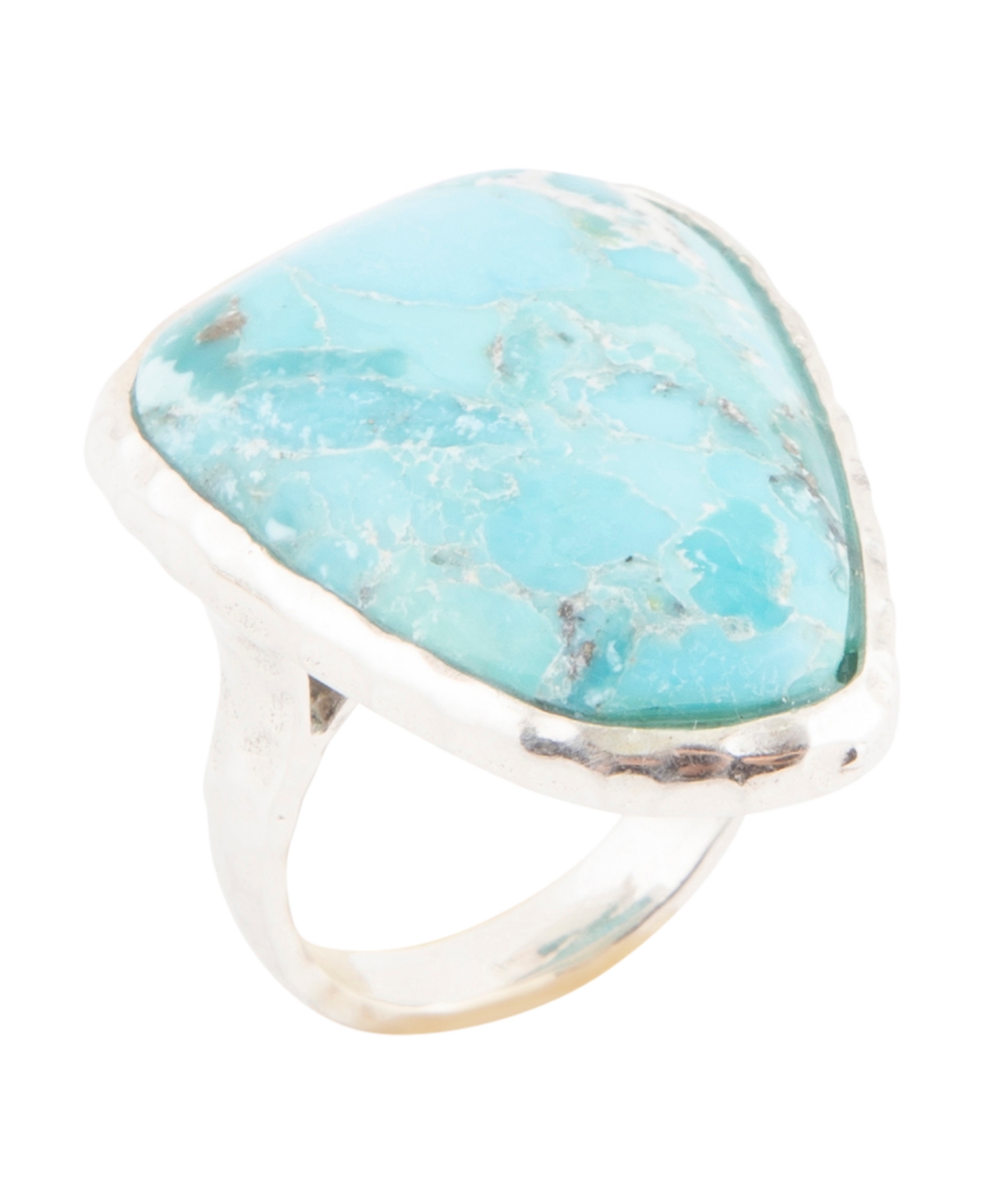 Click here for Barse Abstract Blue Turquoise and Silver Ring - Si... prices