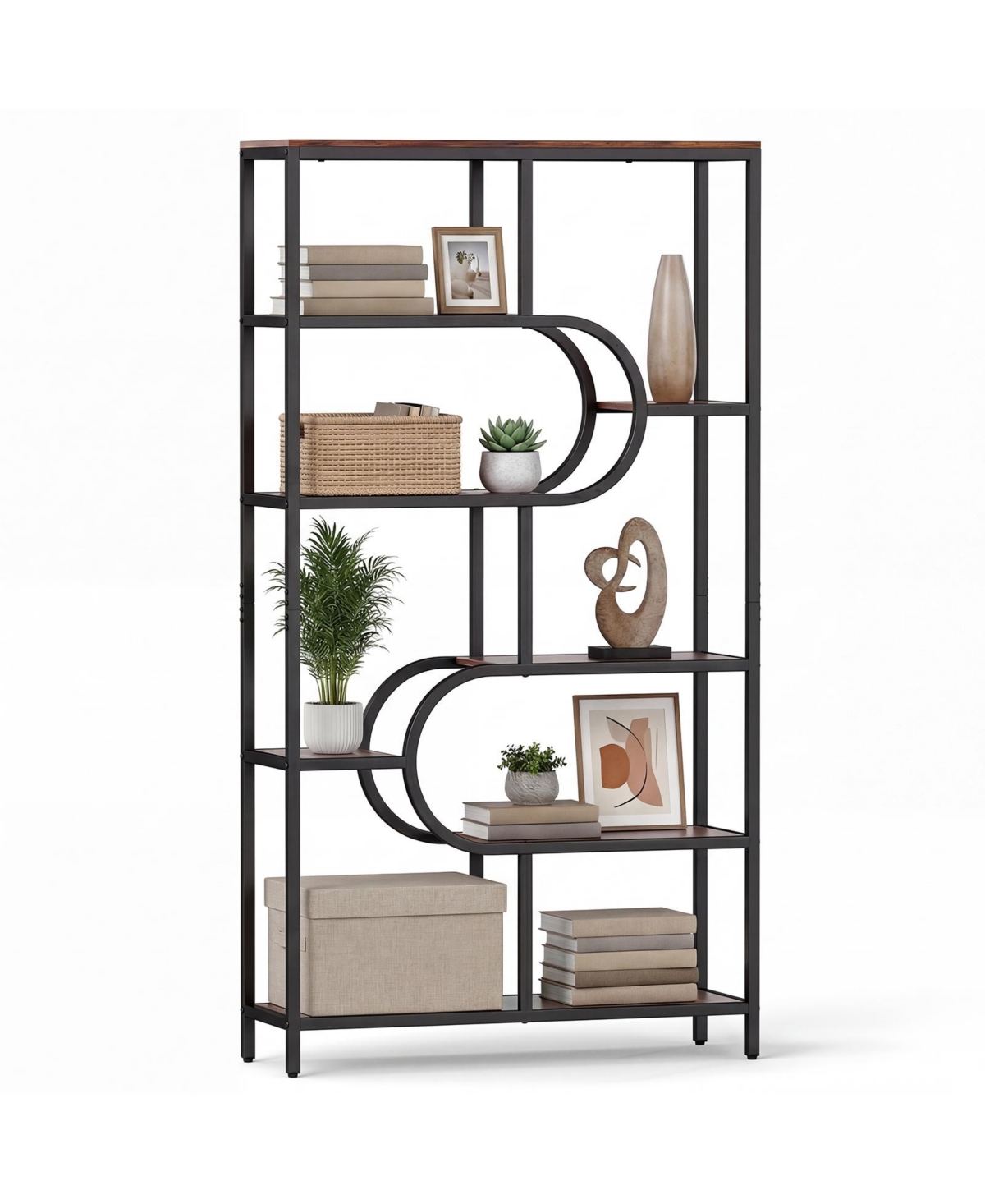 Click here for Costway 5-Tier Bookshelf Tall Etagere Bookcase wit... prices
