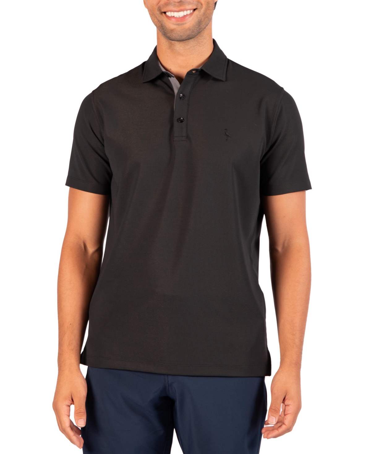 Click here for TailorByrd Mens Micro Grid Performance Polo - Blac... prices