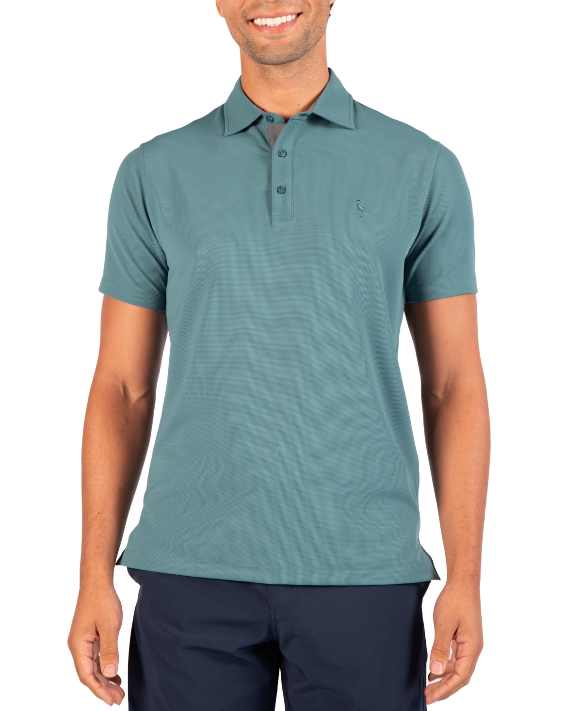Click here for TailorByrd Mens Micro Grid Performance Polo - Jade... prices