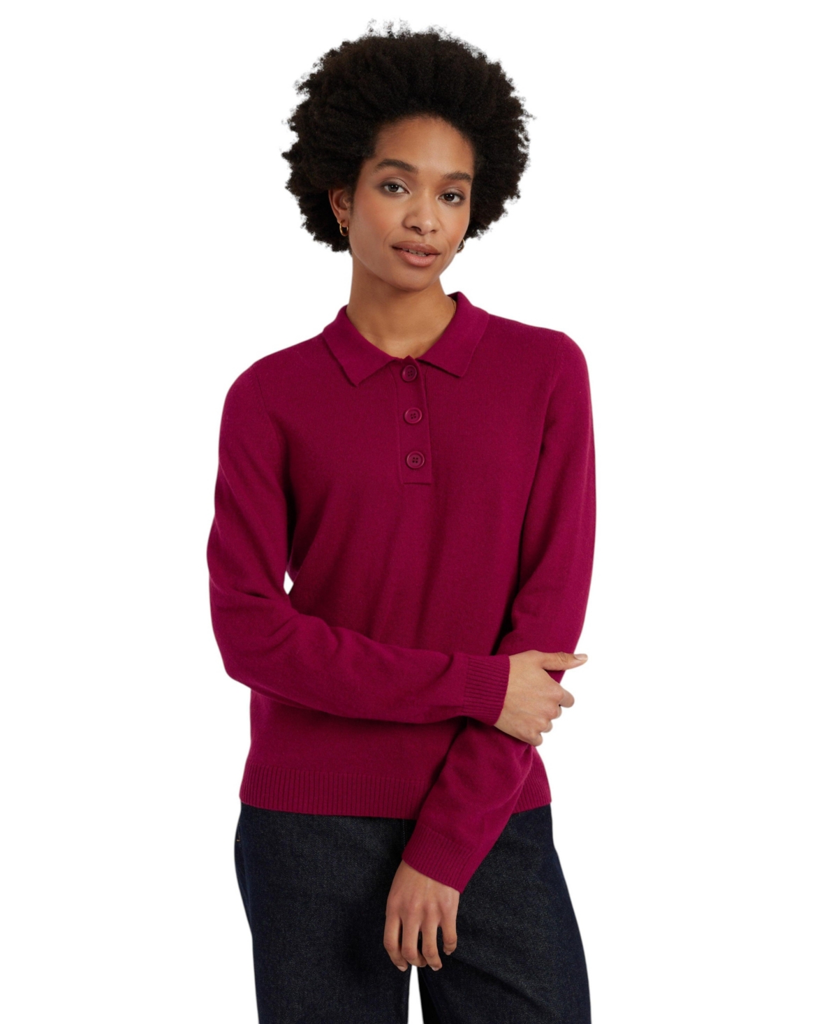 Click here for Chinti & Parker Womens Wool Cashmere Polo Sweater... prices