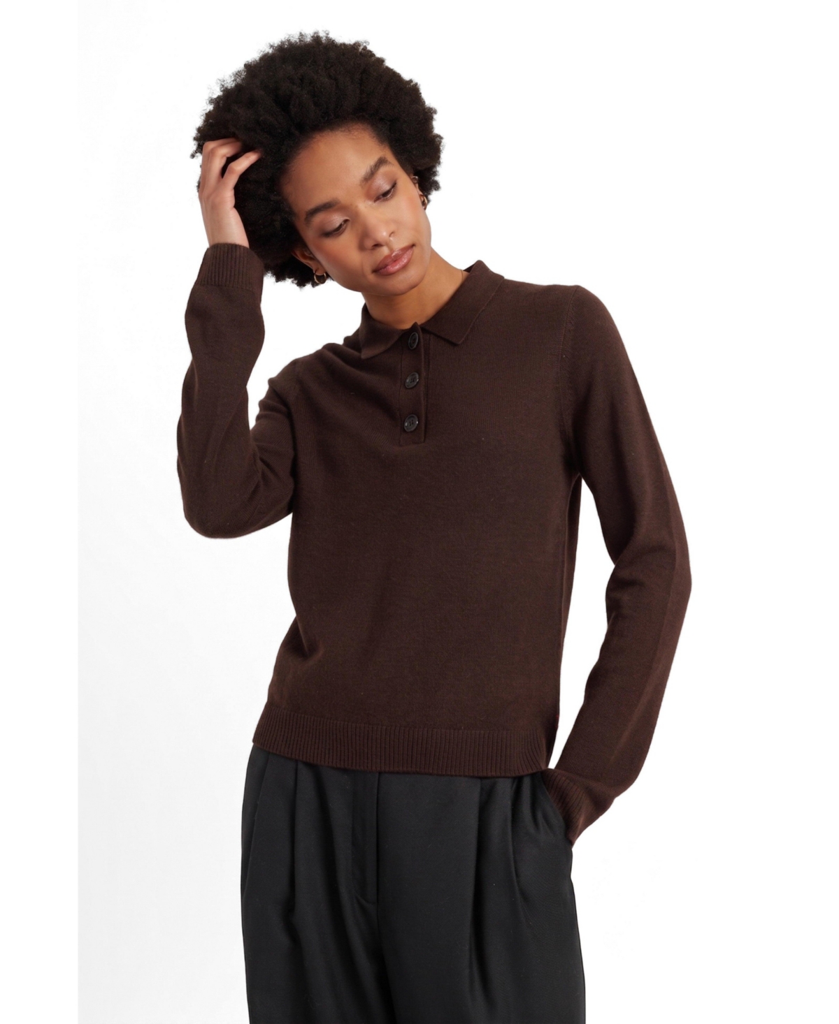Click here for Chinti & Parker Womens Wool Cashmere Polo Sweater... prices
