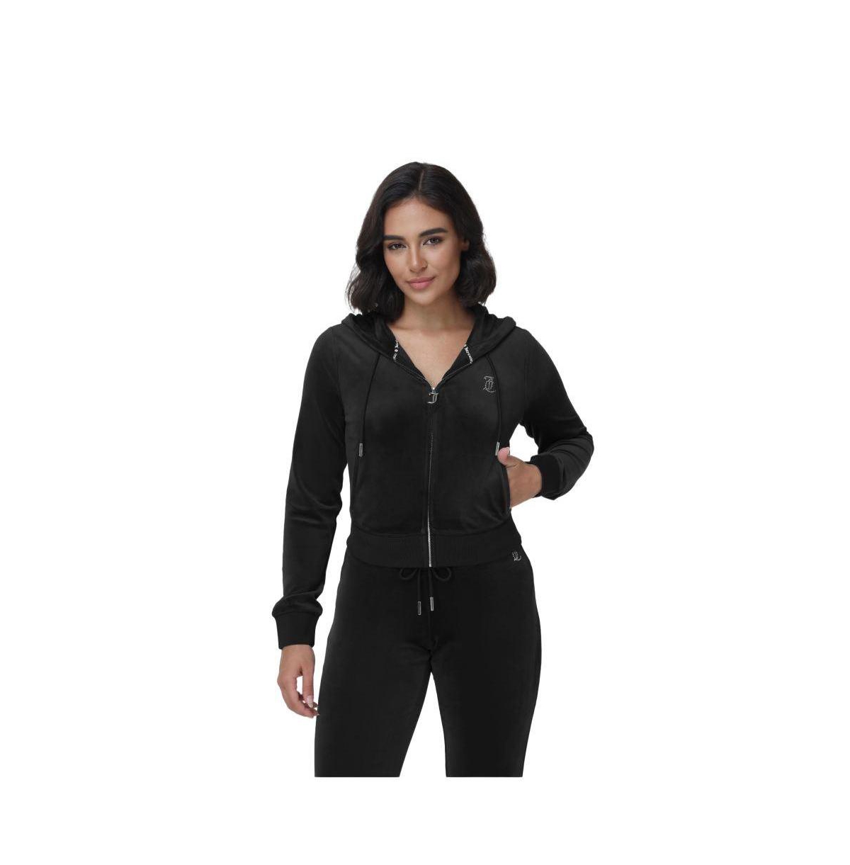 Click here for Juicy Couture Womens Luxe Velour Juicy Hoodie Full... prices