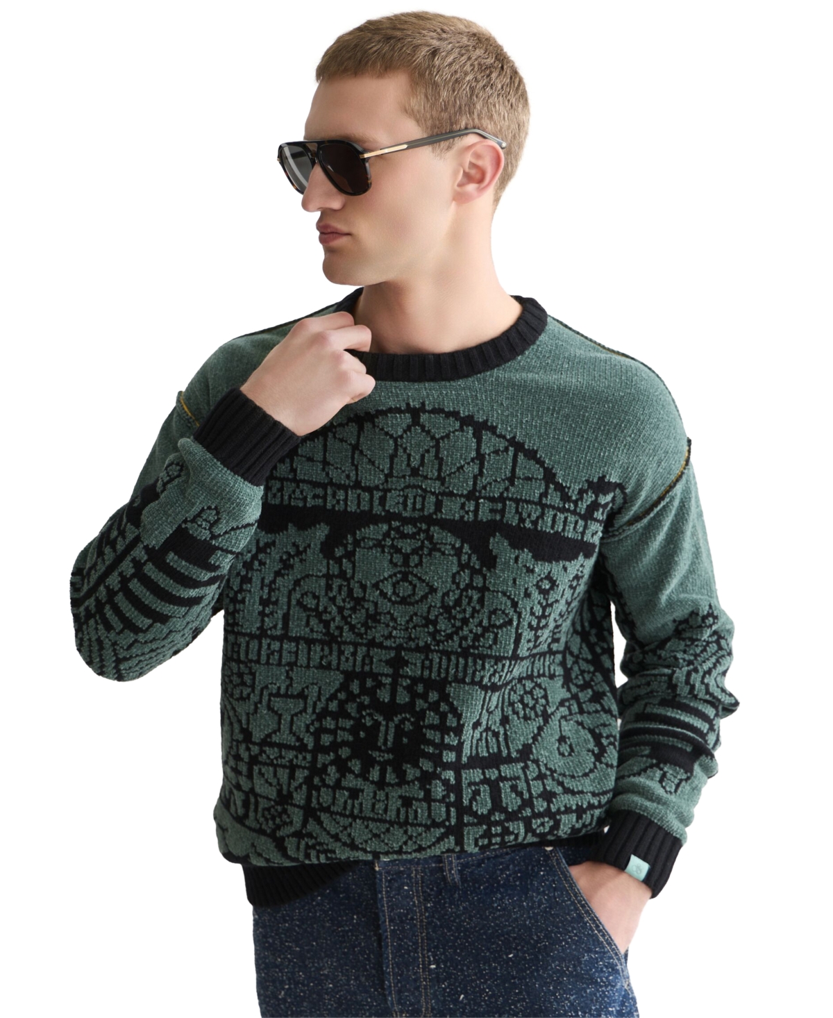 Click here for Scotch&Soda Mens Chenille Jacquard Wool-Blend Drop... prices