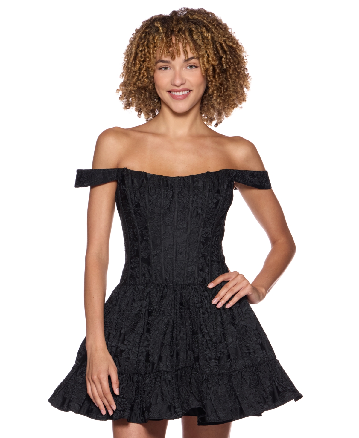 Click here for Alex & Sophia Juniors Off-The-Shoulder Corset Bodi... prices